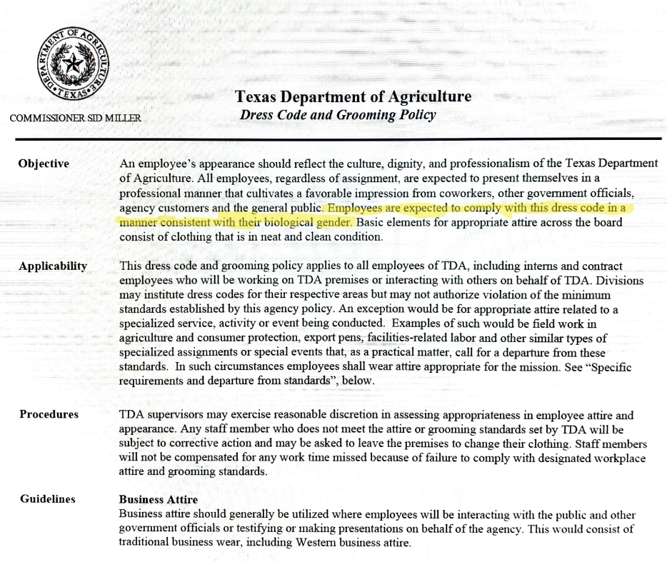 Texas department of agriculture introduces policy that requires all ...